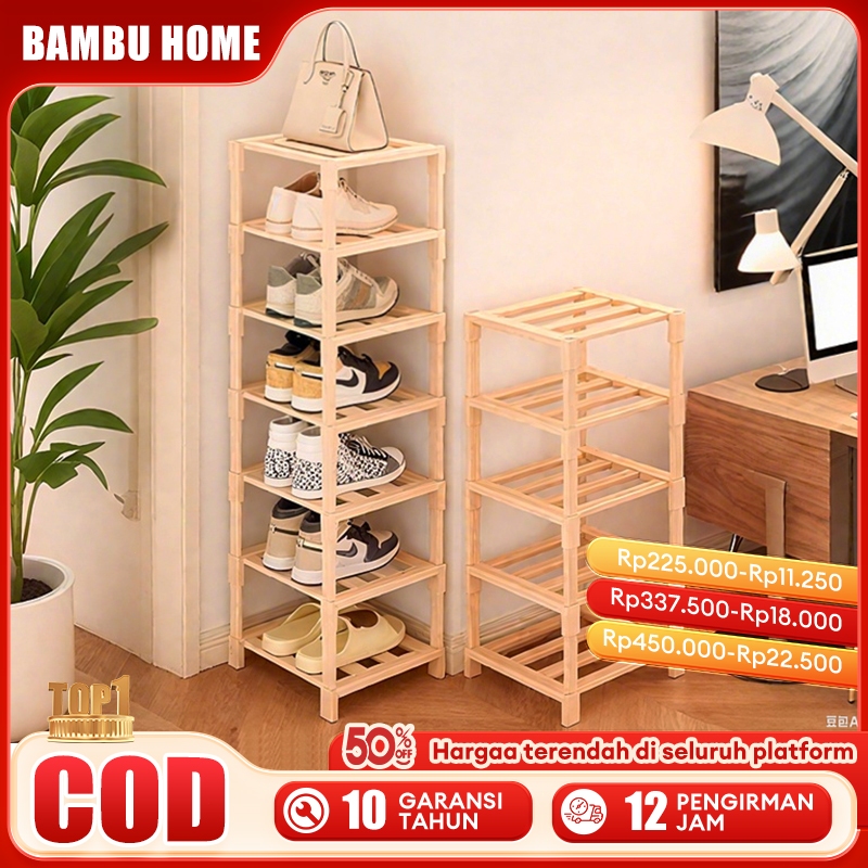 Jual Bambu Rak Sepatu Murah Rak Sandal Susun Minimalis Rak Serbaguna ...