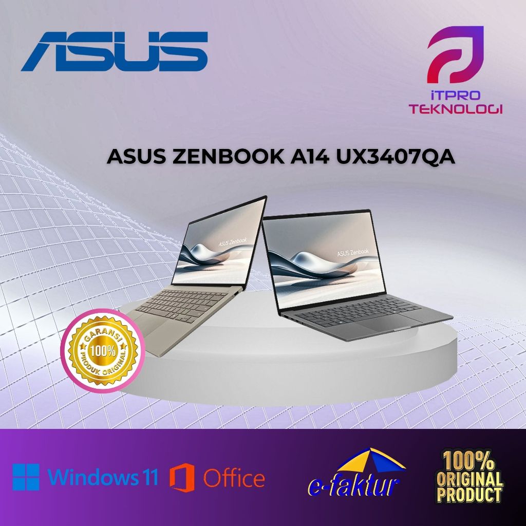 Jual ASUS ZENBOOK A14 UX3407QA SNAPDRAGON X PLUS X126100 16GB 512GB 14 ...