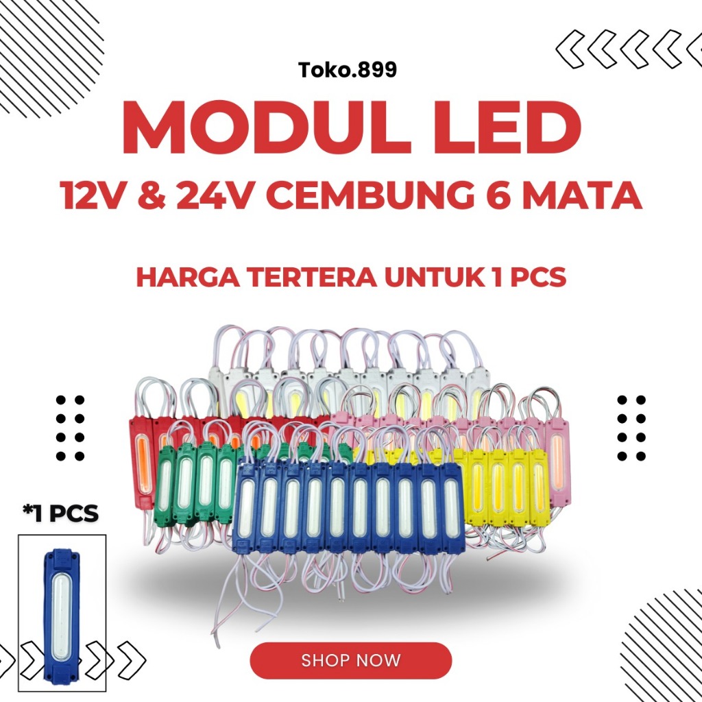 Jual LAMPU LED MODUL DOFF 12 VOLT DAN 24 VOLT CEMBUNG 6 MATA (KHUSUS ...