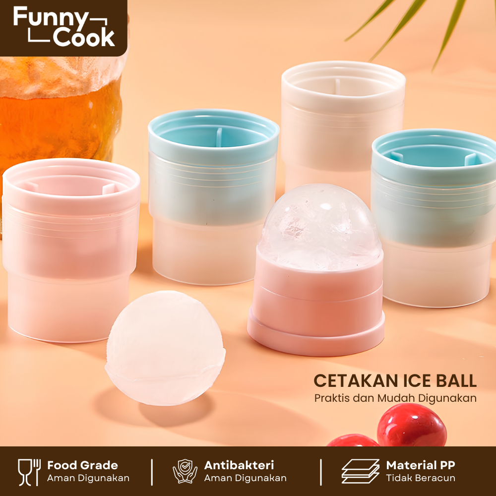 Jual FUNNYCOOK Cetakan Ice Ball Es Batu Bulat Food Grade Mold Es ...