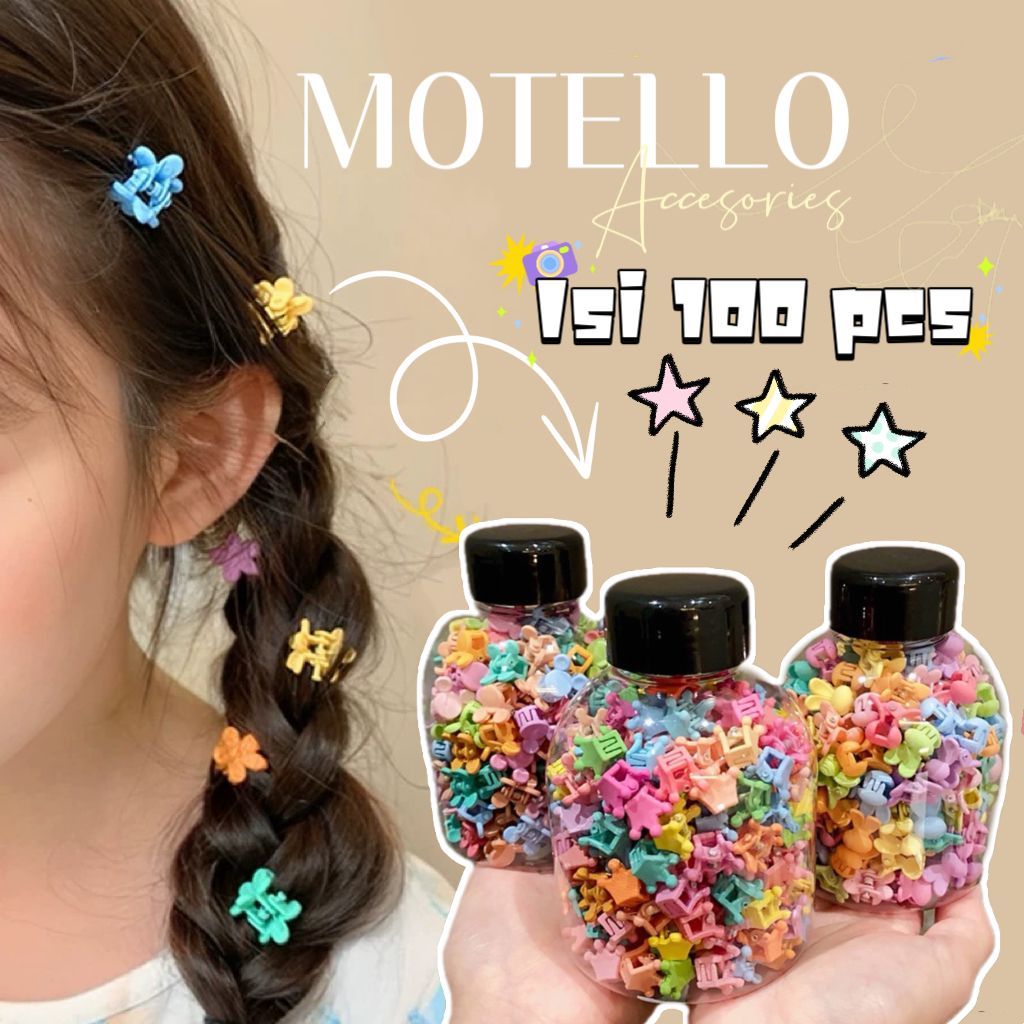 Jual Motello - 100 PCS Jepit Rambut Mini TOPLES Model Lucu Jepit Rambut ...