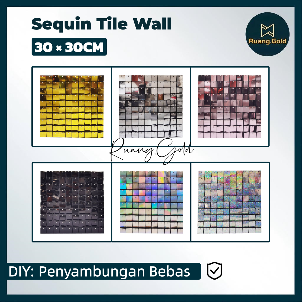Jual 【COD】Backdrop Sequin Tile Wall 30×30CM｜Panel Kotak Dekorasi ...