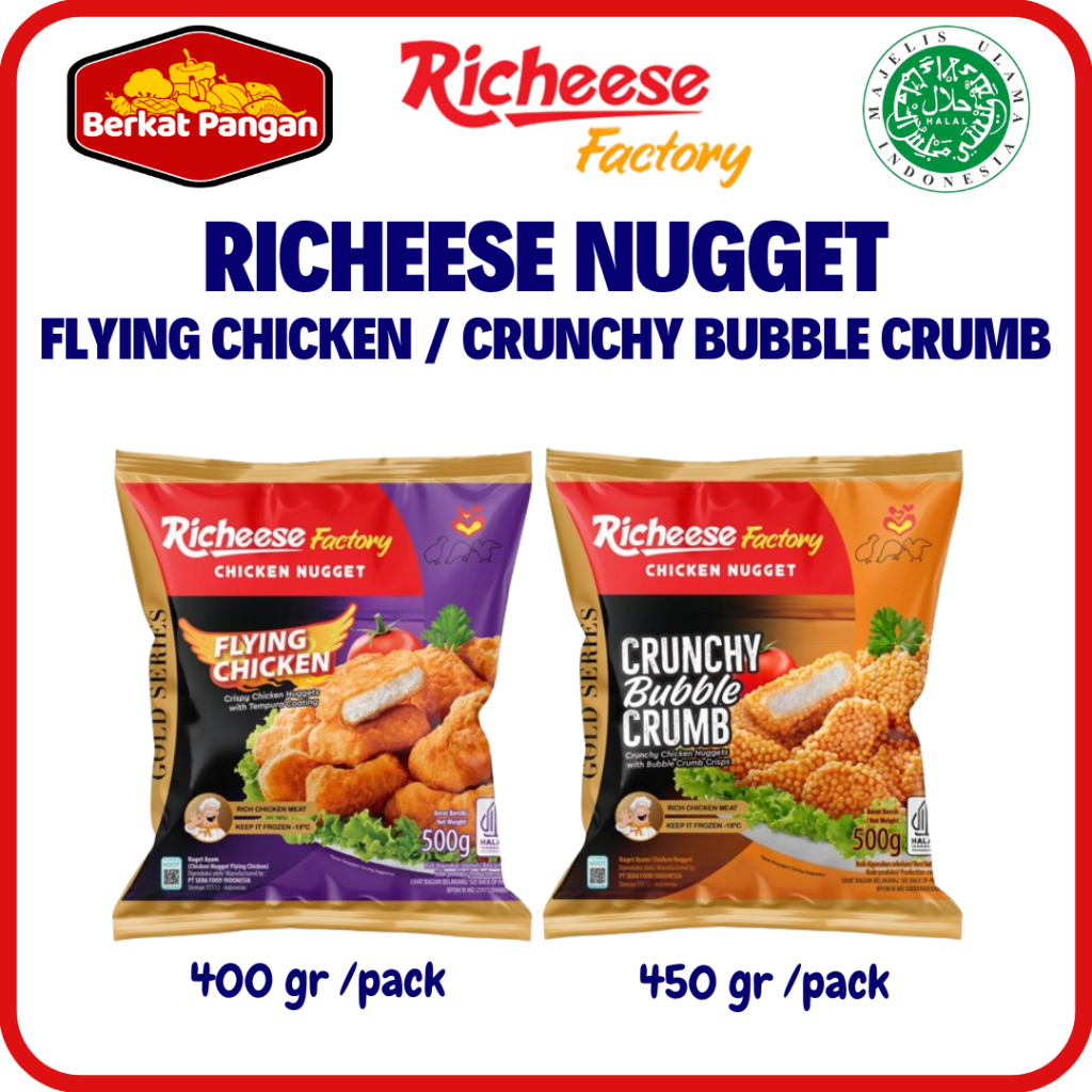 Jual Richeese Chicken Nugget Crunchy Bubble Crumb / Nugget Flying ...