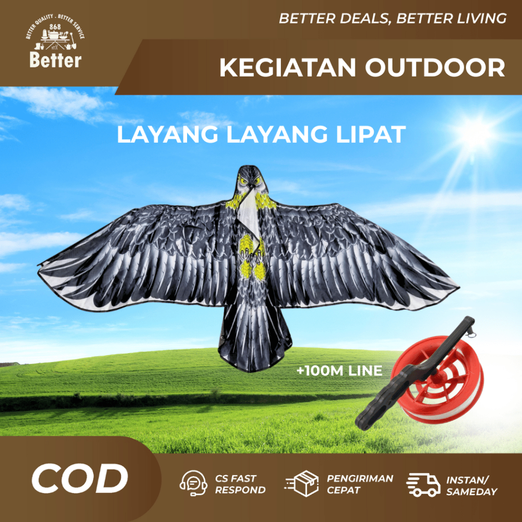 Jual Layang Layang Parasut Karakter Naga Burung Dengan Tali Panjang 100 ...