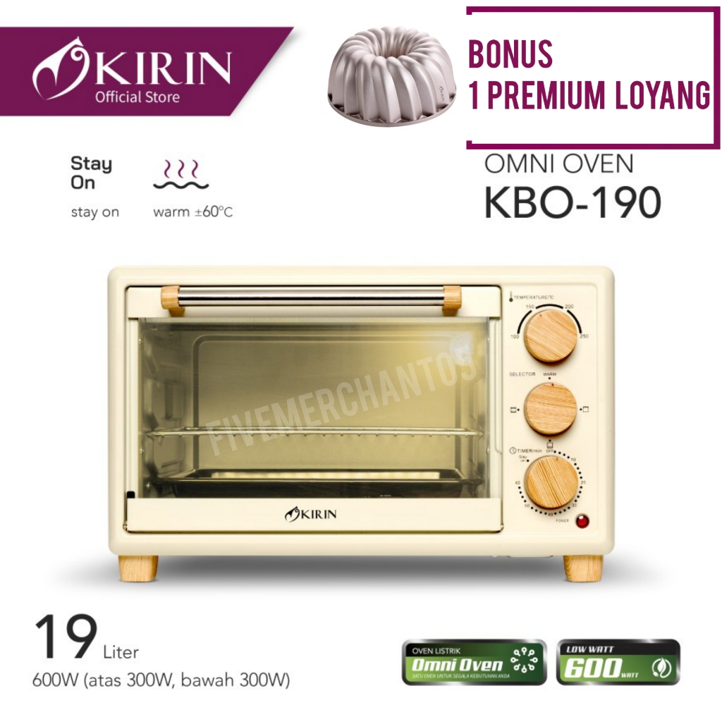 Jual Oven Listrik Kirin KBO 190 LW 300 Watt Oven Kirin KBO 19LW Oven Low Watt Toaster Oven ...
