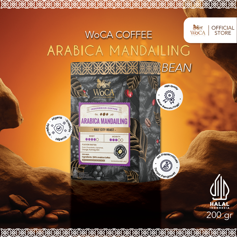 Jual WoCA Prestige Coffee Arabika Sumatra Mandailing 200gr | Shopee ...