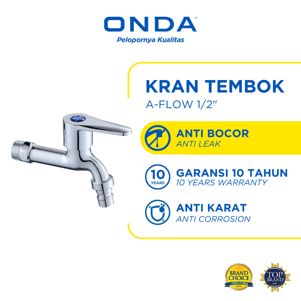 Jual ONDA Kran Air Tembok A-FLOW 1/2 In Kran Taman Keran Wudhu Anti ...