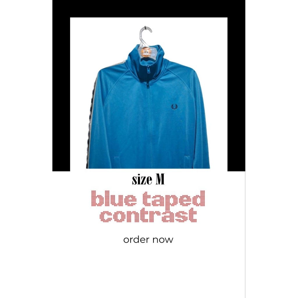 Jual Tracktop Fred Perry Blue tapped contrast | Shopee Indonesia