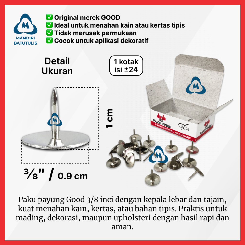 Jual Ecer Paku Payung Kecil Mading Thumb Tacks - Paku Pines Tajam ...