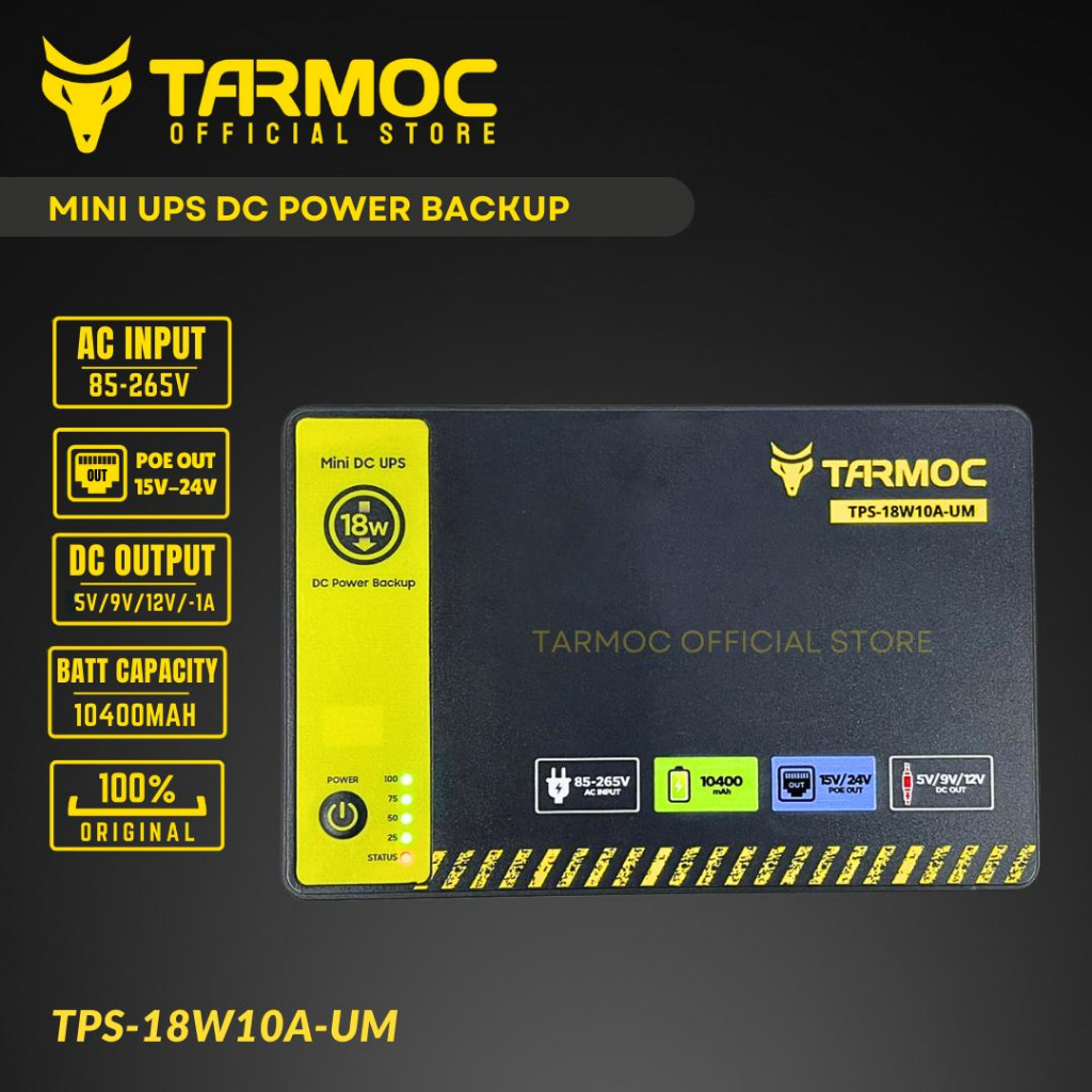 Jual Tarmoc TPS-18W10A-UM | Mini UPS DC Power Supply 5V | 9V | 12V POE ...