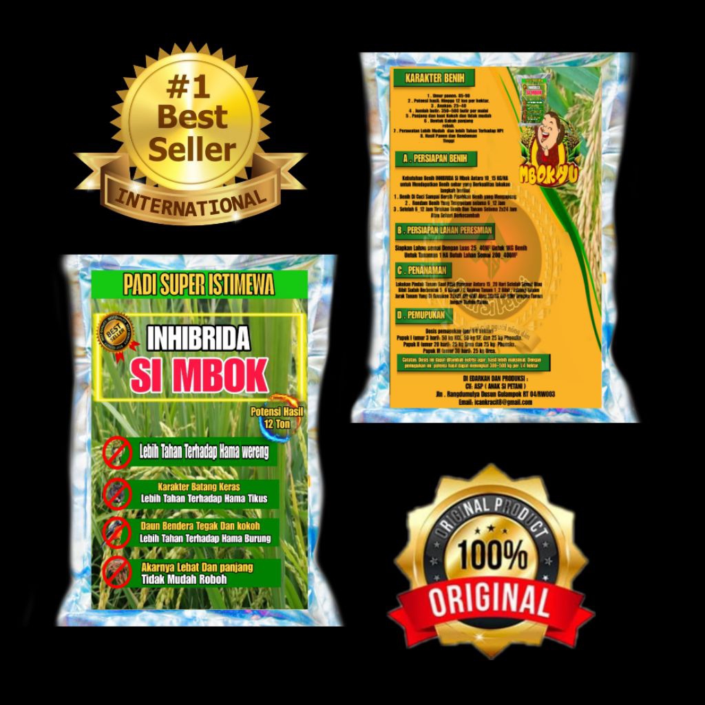 Jual SIMBOK ORI Benih Padi In Hibrida 2 kg Potensi Hasil 12-20 Ton/Ha ...