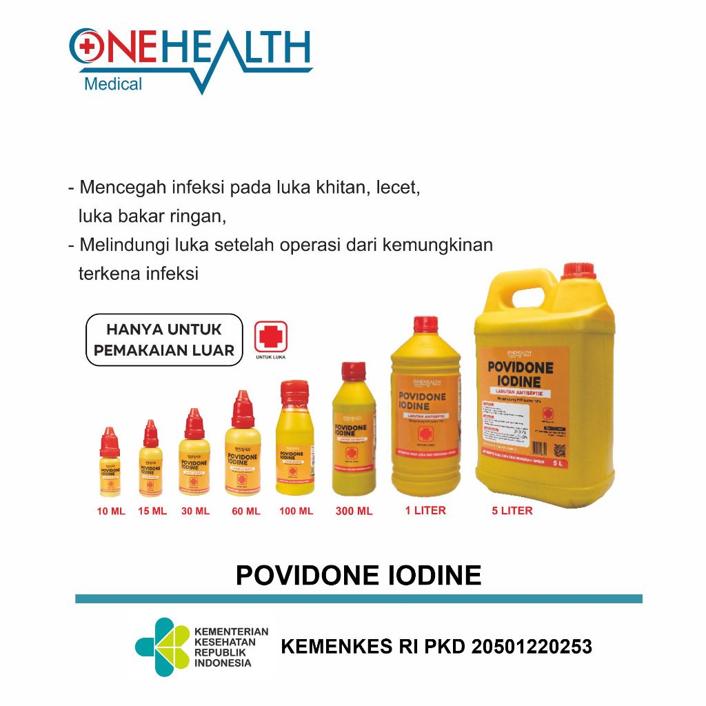 Jual Povidone Iodine Onehealth Obat Luka Obat merah Antiseptik | Shopee ...