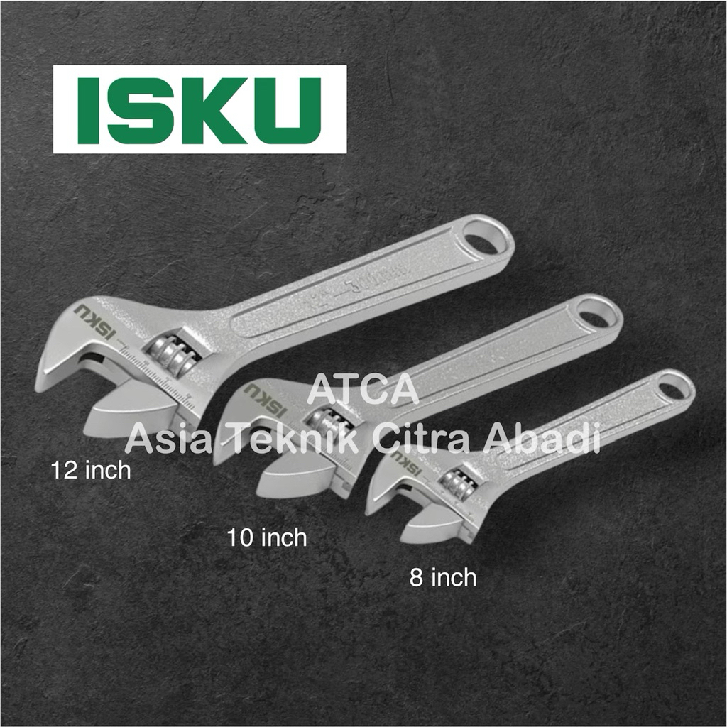 Jual ISKU Kunci Inggris ukuran 8/10/12 Inch Adjustable Wrench 8-12 Inch ...