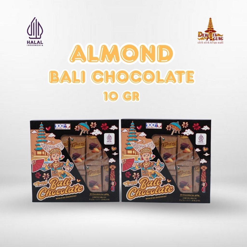 Jual Almond Bali Chocolate isi 20 Pcs Oleh Oleh Khas Bali | Shopee ...