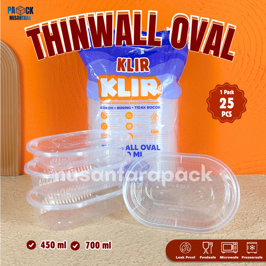 Jual Thinwall Klir Oval Kotak Tebal Transparan Kemasan Makanan Nasi Kue ...