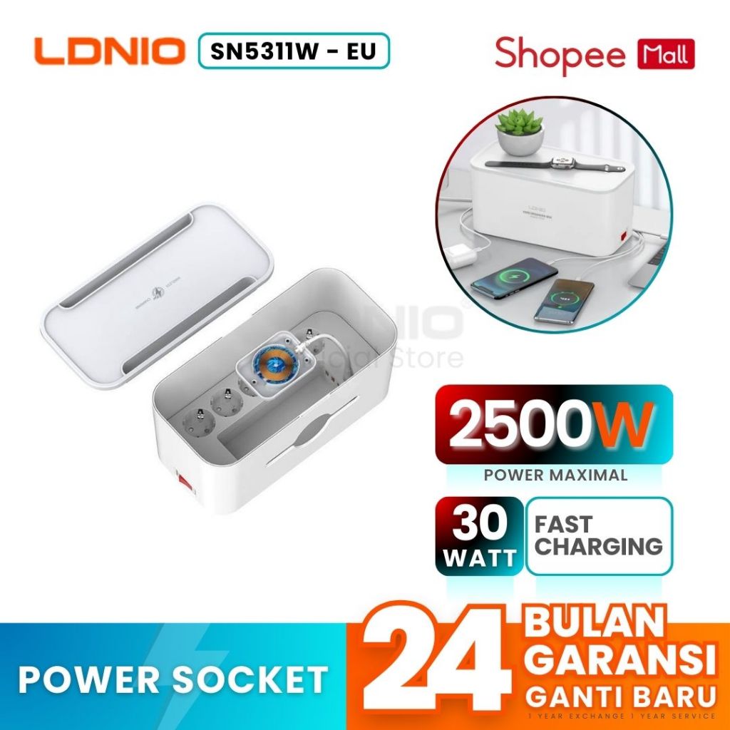 Jual LDNIO SN5311W Wireless Charger Management Box Universal Power ...