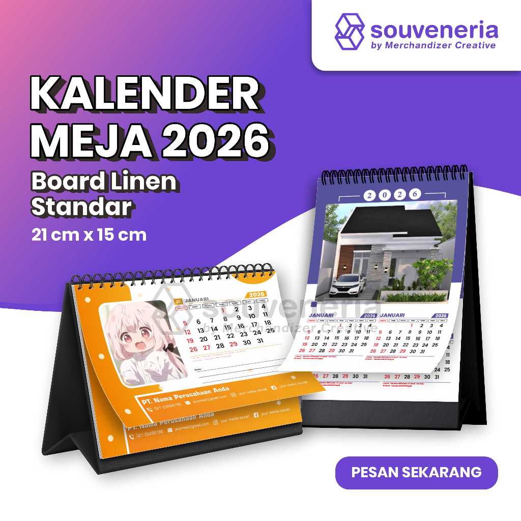 Jual Kalender Meja 2026 7 lembar 1 sisi Bahan AC 310 + Laminasi ...