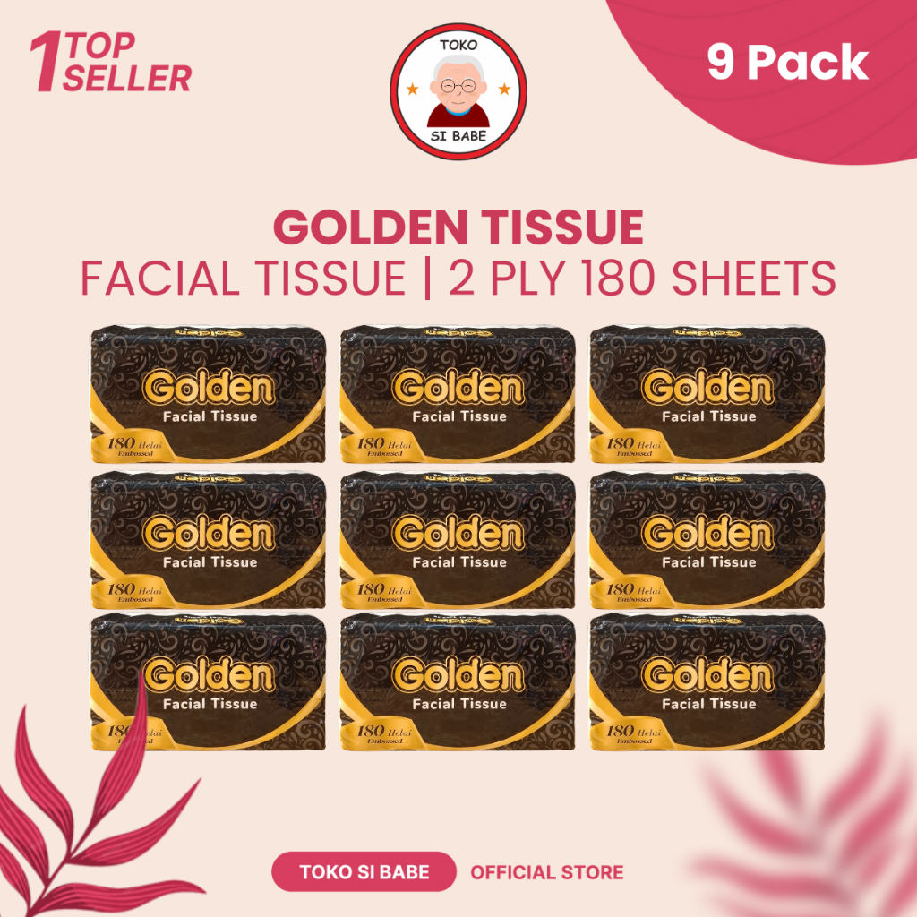 Jual [ PAKET 9 PACK ] TISSUE GOLDEN 2 PLY 180 SHEET | GOLDEN 180 SHEET ...