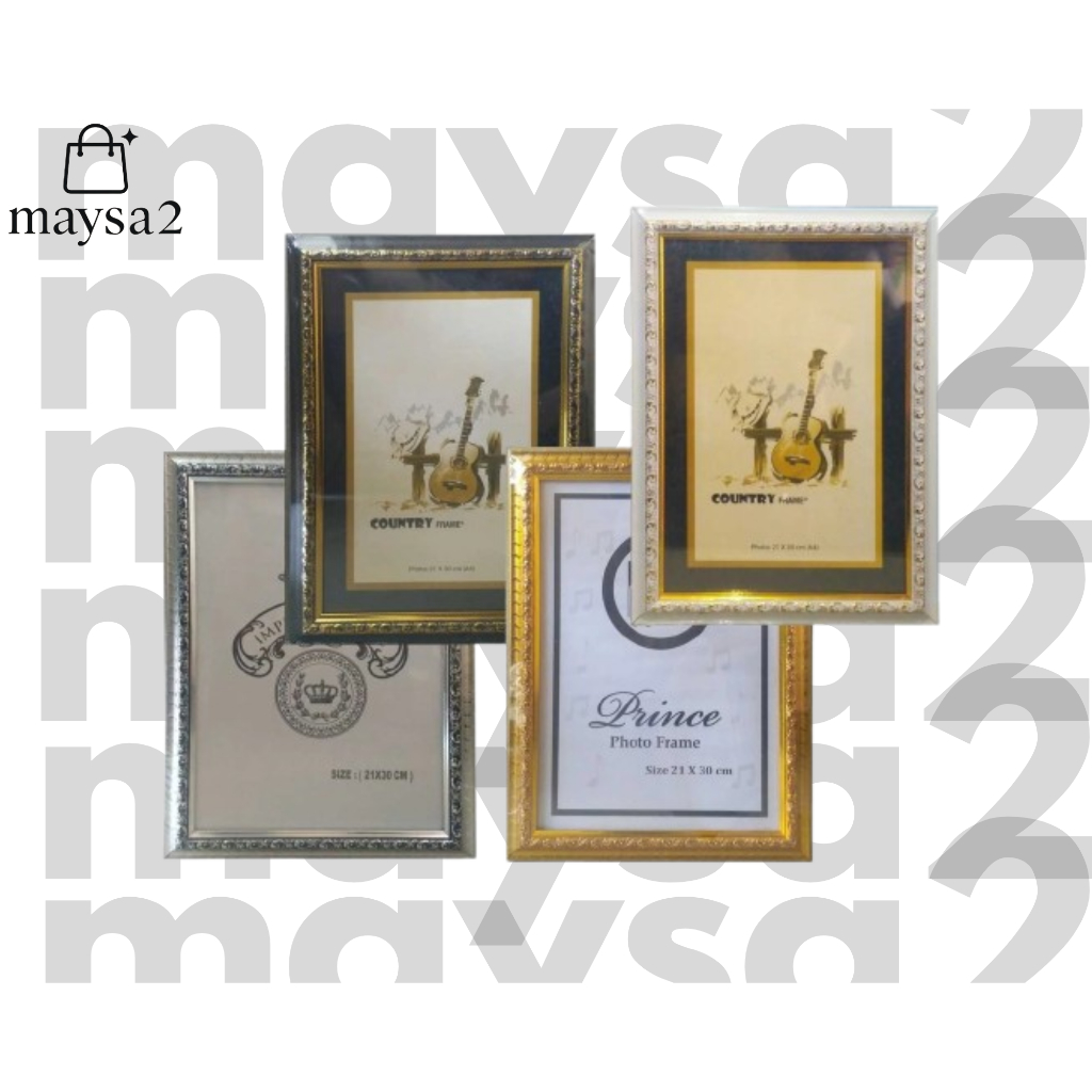 Jual Bingkai/pigura/frame A4 (21x30) emas, silver, coklat,Putih Emas ...