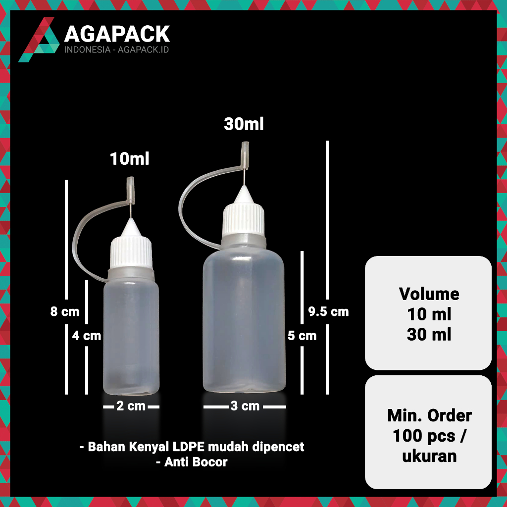 Jual Botol Jarum Tetes 30ml Untuk Isi Tinta Kutek Lem Oli Minyak Grease ...