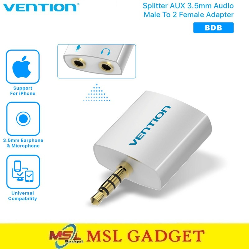 Jual Vention Audio Splitter Aux 3.5mm Male to Dual 3.5mm Female ...