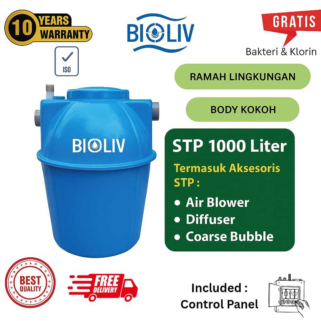 Jual Septictank STP BIOLIV Biotech / IPAL 1000 Liter / Reactor Tank ...