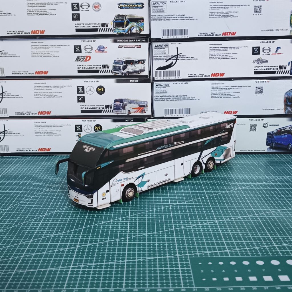 Jual miniatur papercraft bus rimba raya sr3 tronton skala 50 | Shopee ...