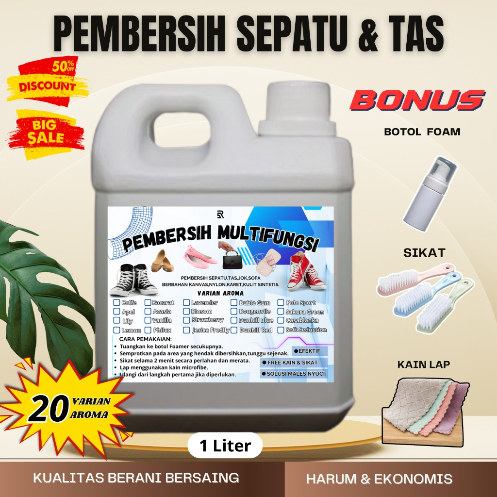 Jual Shoe Cleaner 1 Liter Pembersih Sepatu Tanpa Cuci Semua Jenis ...