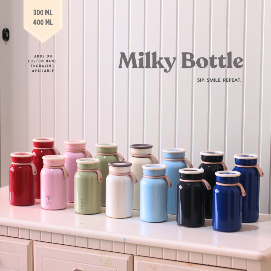 Jual Milky Bottle 300 ml 400 ml Custom Grafir Nama Organicenter Botol ...