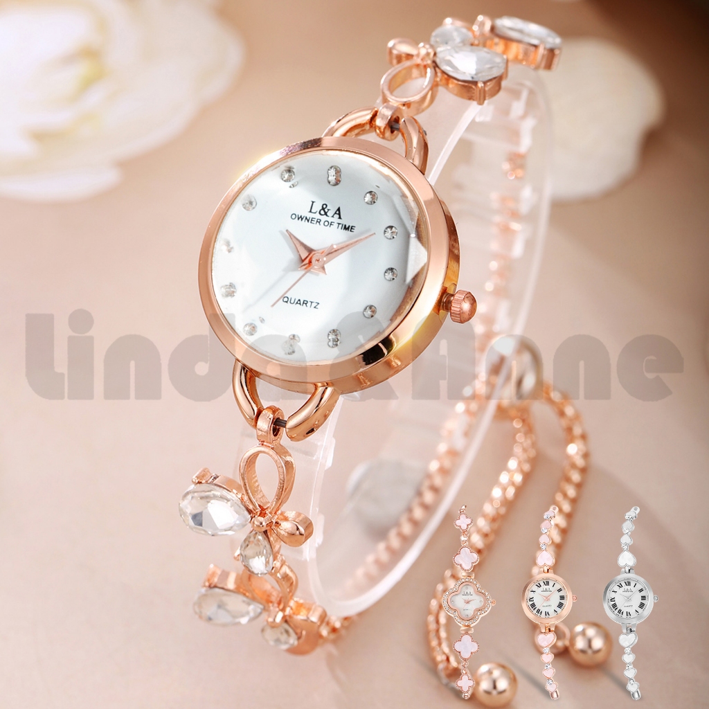 Jual L&A Jam Tangan Wanita Elegan Jam Tangan Serut Analog Quartz ...