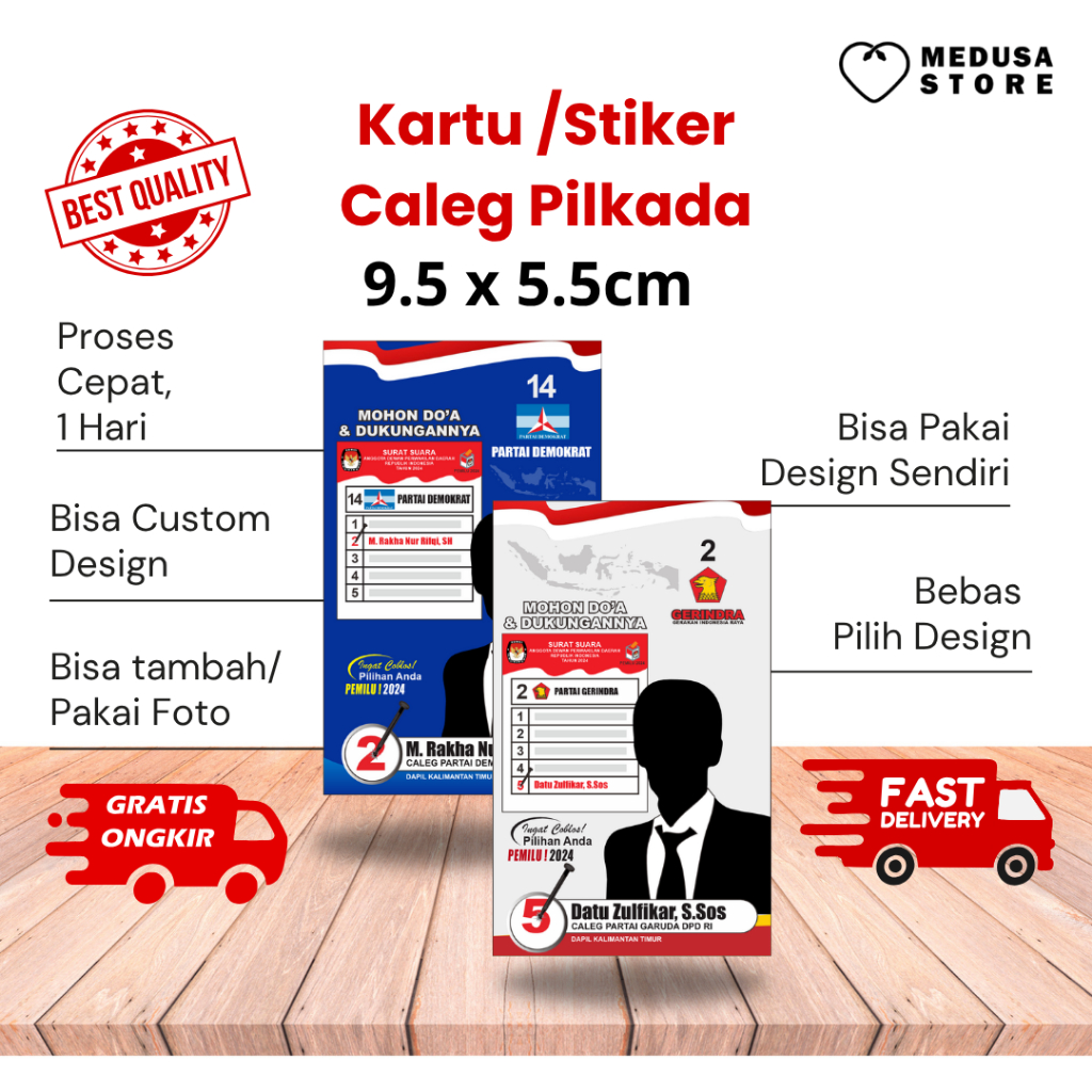 Jual Kartu Nama Caleg Pilkada Pemilihan Kepala daerah. | Shopee Indonesia