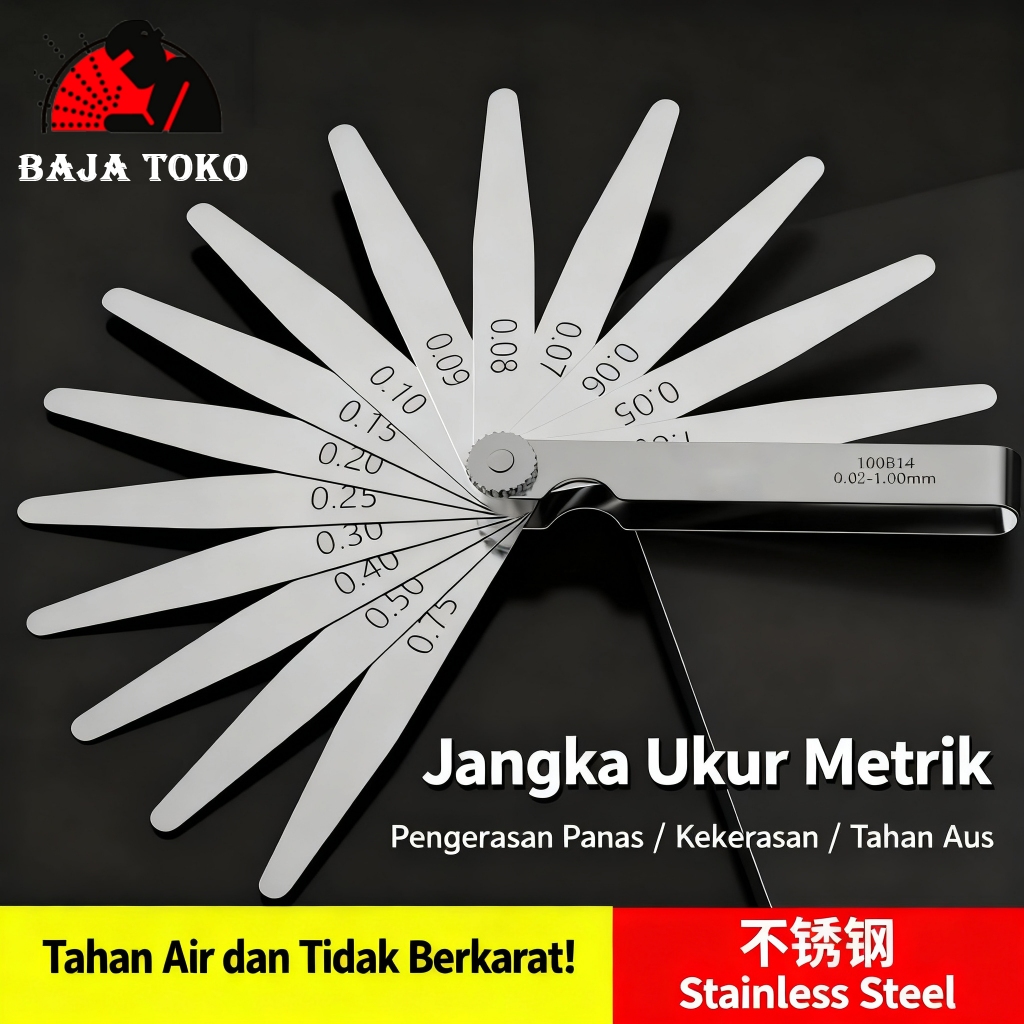 Jual 17 Blades Combination Feeler Gauge Metric Imperial Gapped Filler Measure/ Fuller Setelan ...
