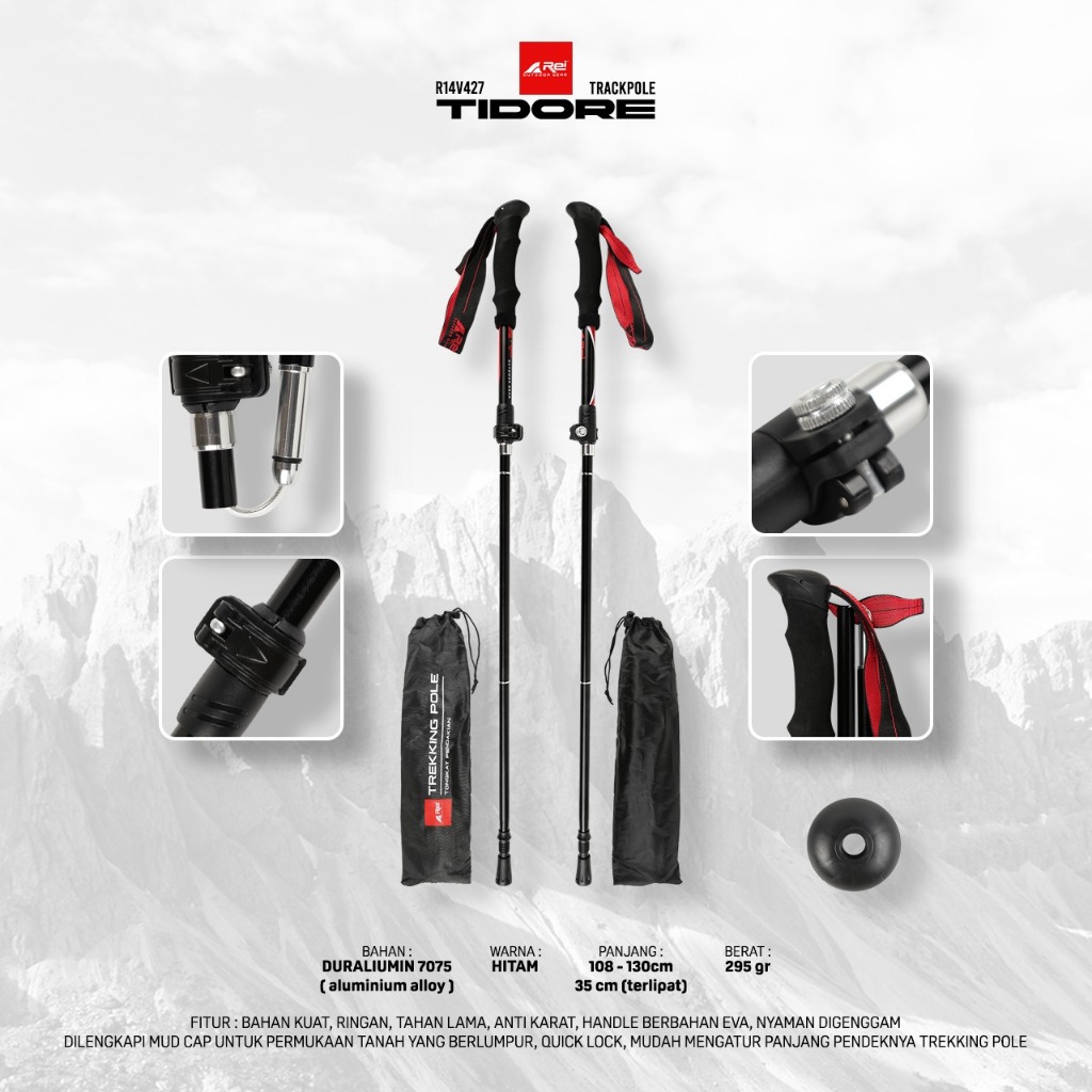 Jual Tracking Pole / Tongkat Hiking Tidore Arei Outdoorgear | Shopee ...
