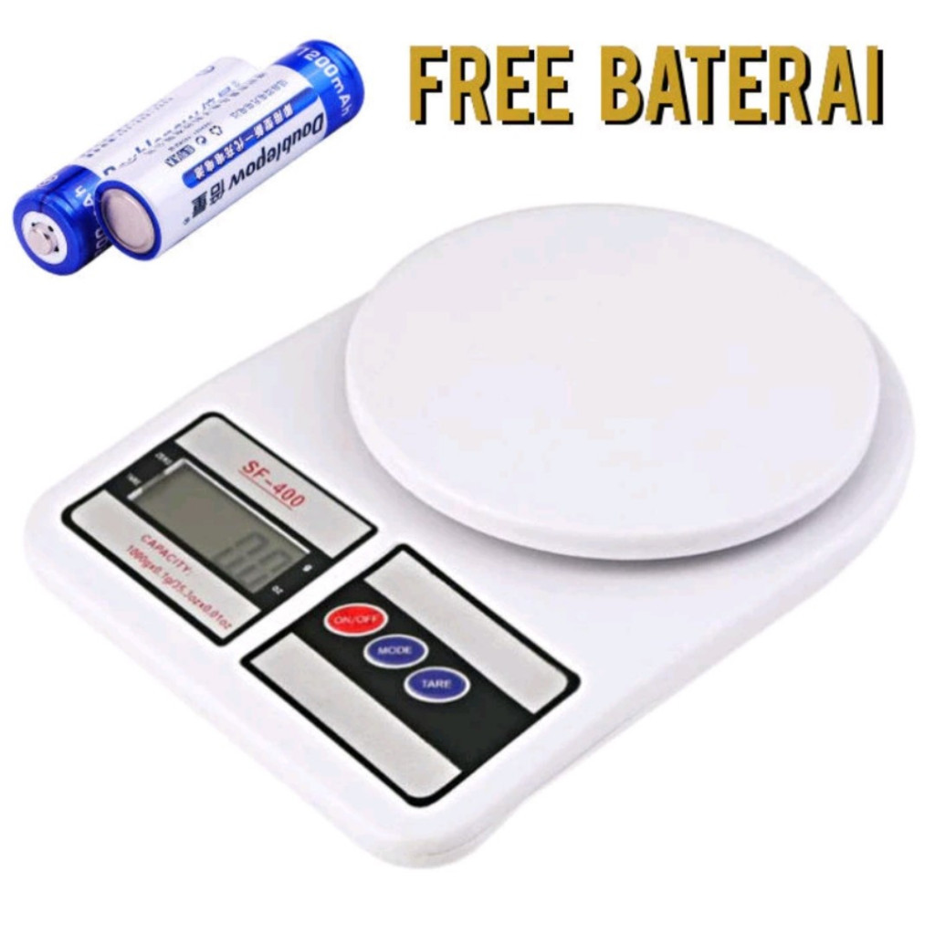 Jual Timbangan Dapur Digital SF400 10Kg LCD Bonus Baterai | Shopee Indonesia