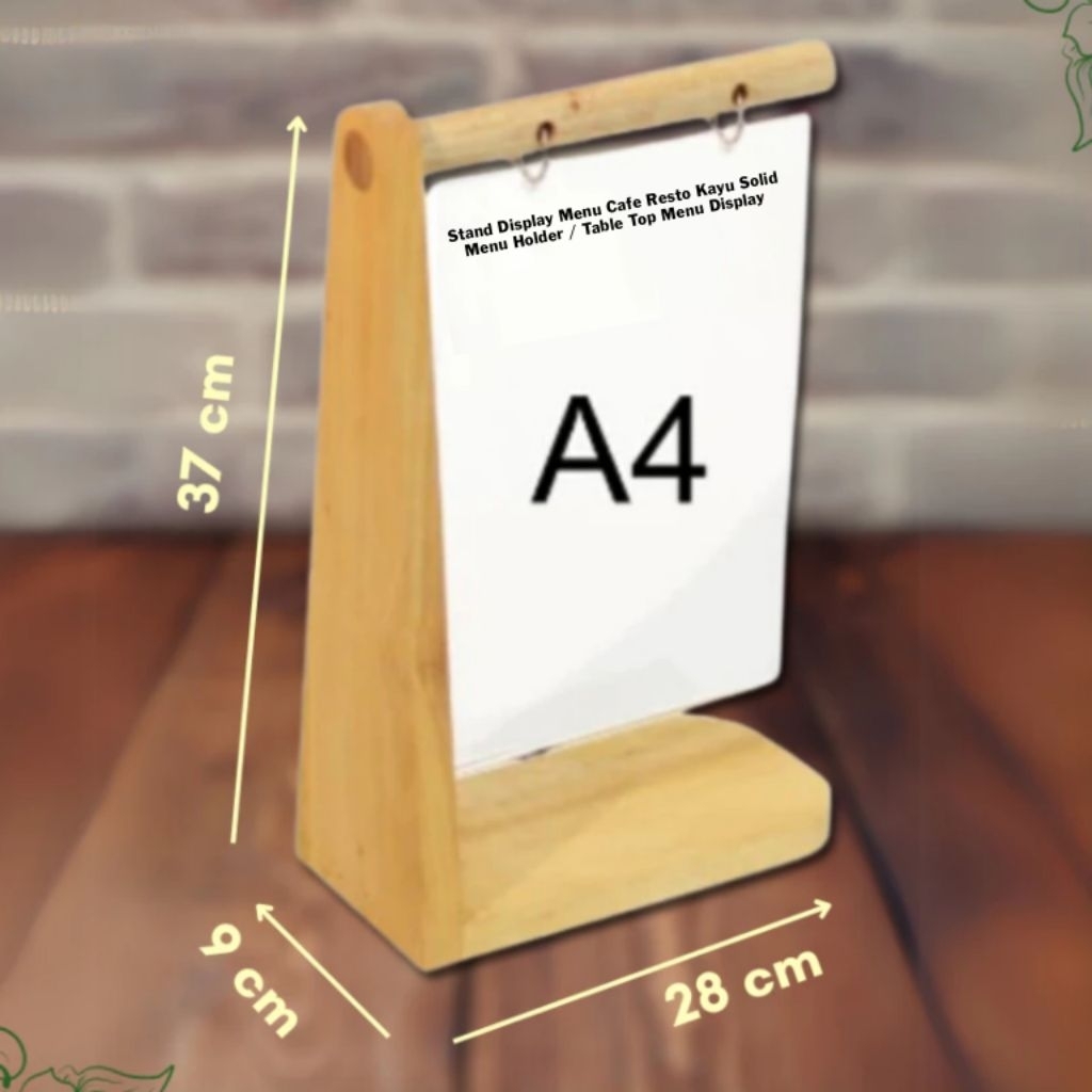 Jual Stand Display Menu Cafe Resto Kayu Solid/ Menu Holder / Table Top ...