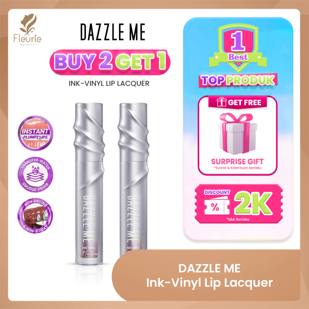Jual Dazzle Me Ink-Vinyl Lip Lacquer 2.5ml - Dazzle Me Lipcream Lip ...