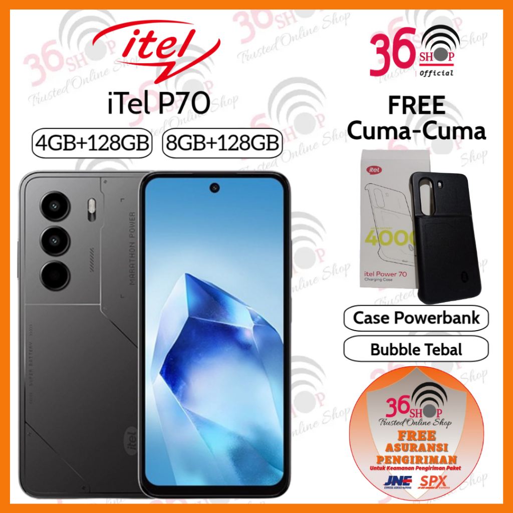 Jual iTel P70 Free Case Powerbank [4GB+128GB] [8GB+128GB] - Helio G50 ...