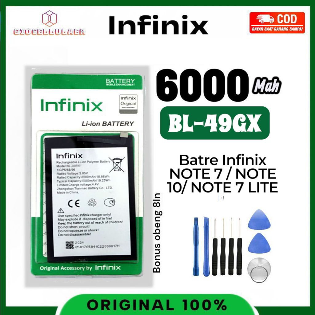 Jual BATRE BATERAI (BL-49GX) BATRE HP INFINIX NOTE 7/ NOTE 10/ NOTE 7 ...