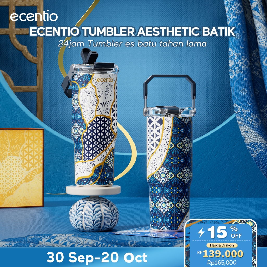 Jual ecentio Batik Tumblr Aesthetic 900ML Double Vacuum Insulated ...