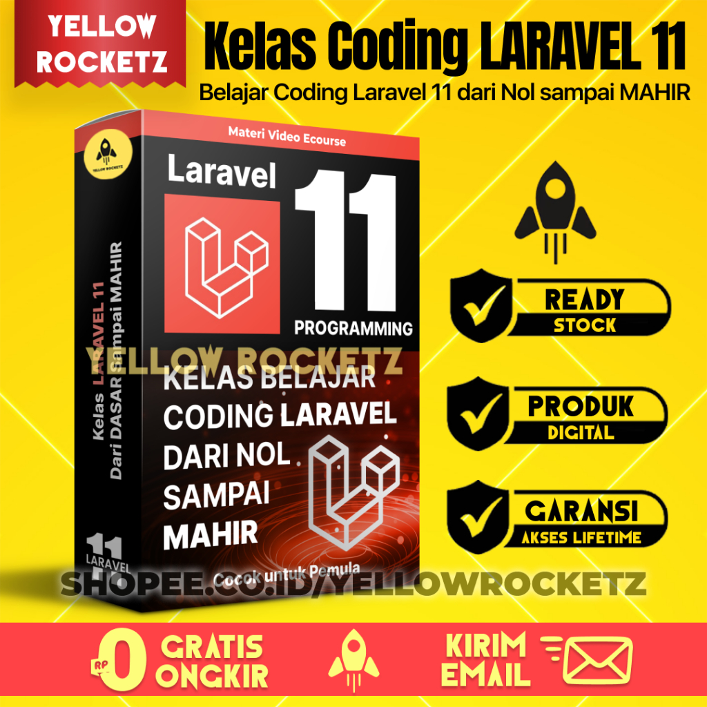 Jual KELAS MAHIR LARAVEL 11 dari Dasar - Kelas Pemrograman Jago Coding Laravel dari Nol - Materi ...