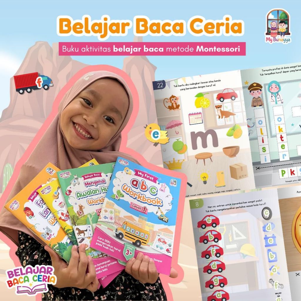Jual Belajar Baca Ceria Activity Pack MyBunayya - Level 1 2 3 4 ...
