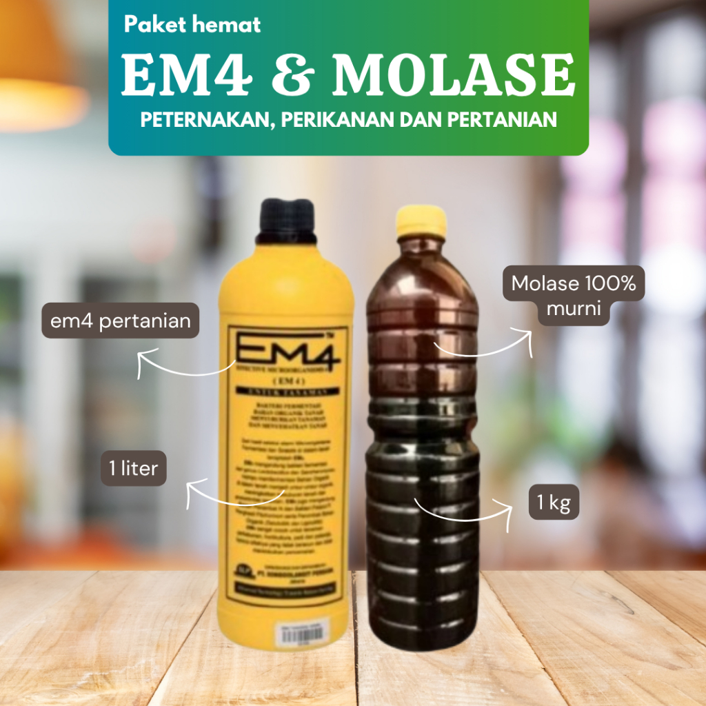 Jual Paket EM4 Pertanian 1 Liter dan Molase 1Kg || Paket EM4 Pertanian ...