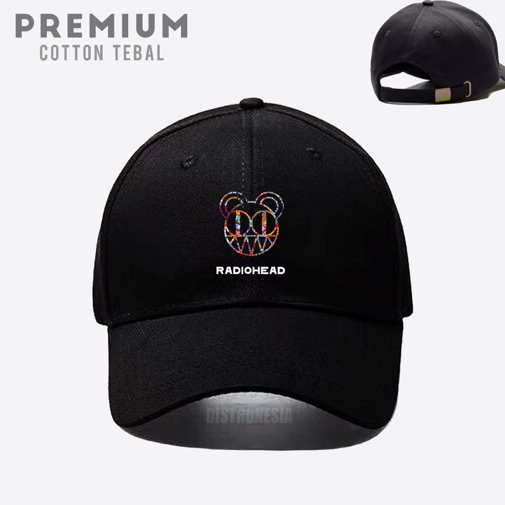 Jual Topi Radiohead Premium Cotton Tebal Hitam Solid | Shopee Indonesia