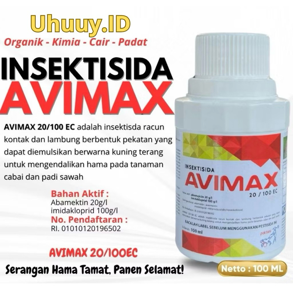 Jual AVIMAX 20/100 EC 100ml – Obat Hama Tanaman Cabai, Padi, Sayuran ...