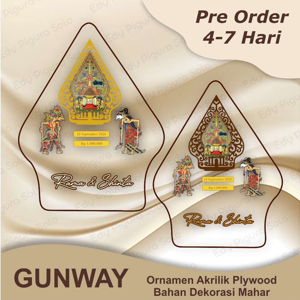 Jual Set Gunungan Wayang Mix Plywood UV Akrilik Gold (WAJIB BACA ...