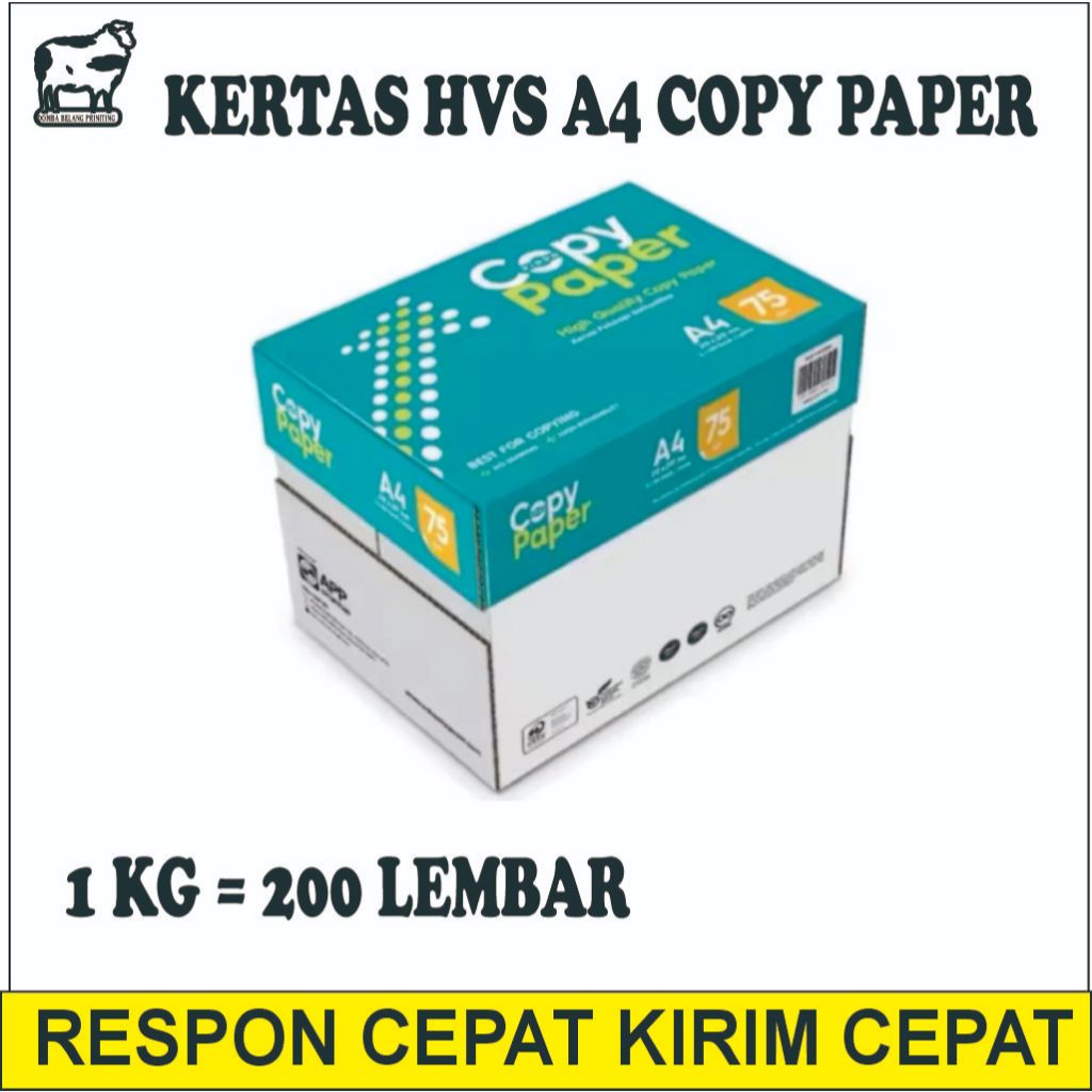 Jual Kertas Hvs Copy Paper A4 75 Gsm 1 Kg ( +/- 200 Lembar) | Shopee ...