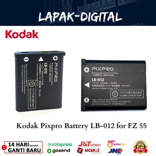 Jual Kodak Pixpro LB-012 Lithium-Ion Battery 700mAh (KODAK PIXPRO FZ55) | Shopee Indonesia