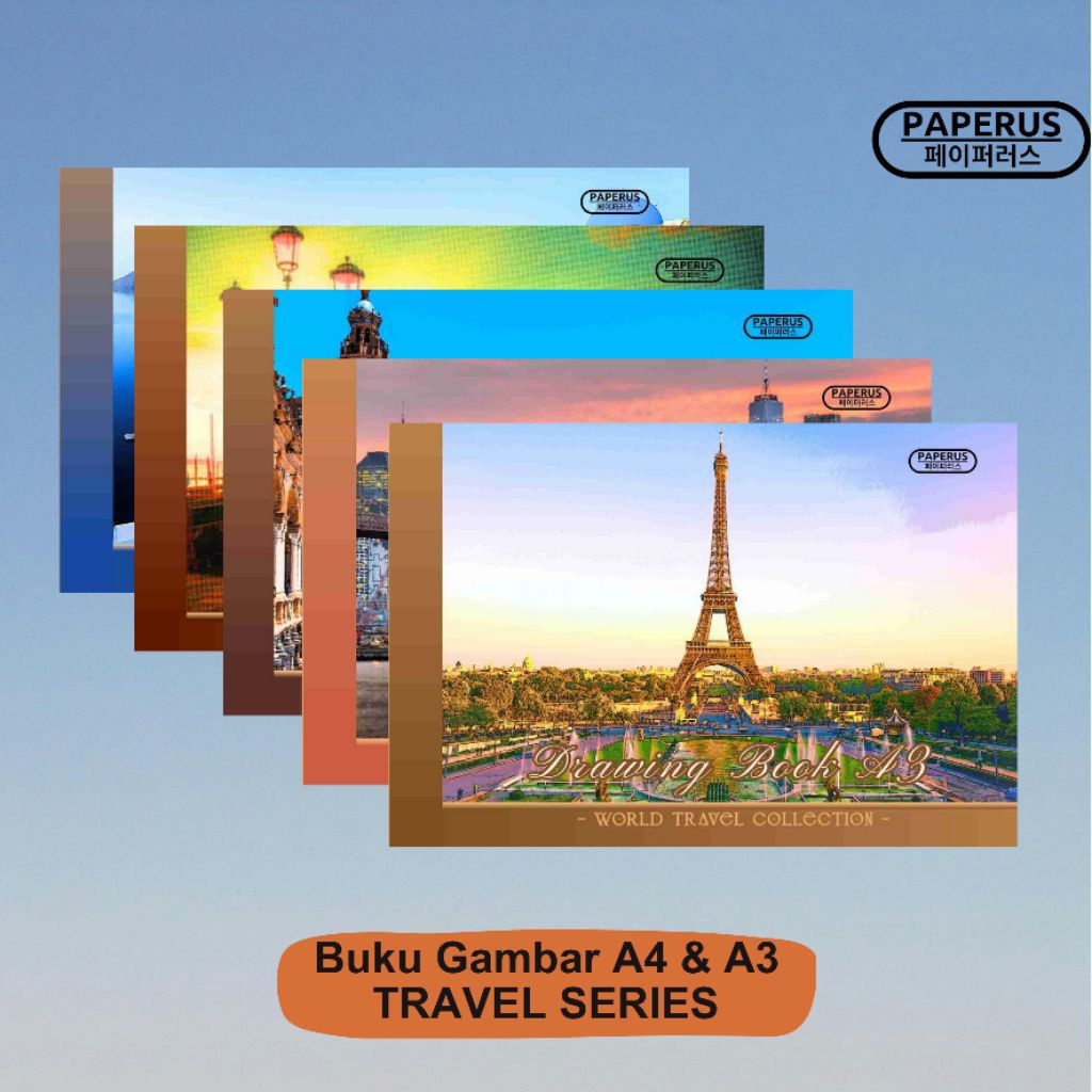 Jual PAPERUS Buku Gambar A4 & A3 / Series TRAVEL | Shopee Indonesia