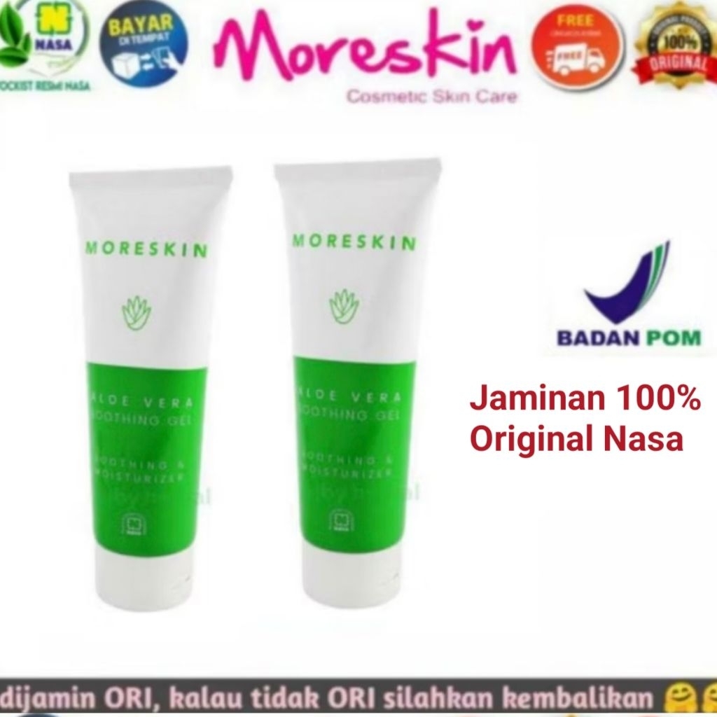 Jual MORESKIN ALOEVERA GELL ORIGINAL NASA KEMASAN 100ml / ALOEVERA ...