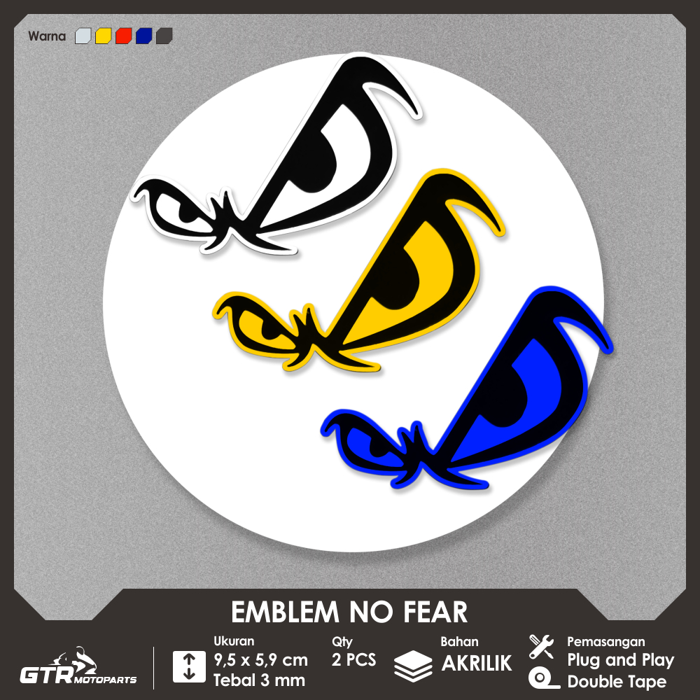 Jual GTR Emblem No Fear 2 PCS Timbul 3D Aksesoris Variasi Motor ...